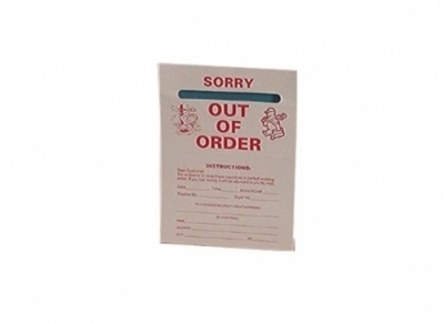 OUT OF ORDER RED ENGLISH ONLY - Sudsy Vending Supplies