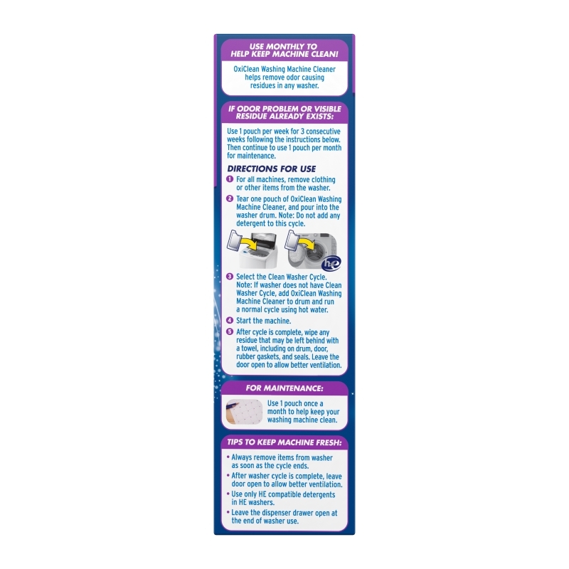 OxiClean WASHING MACHINE CLEANER 4 COUNT / 8 CASE - Sudsy Vending Supplies